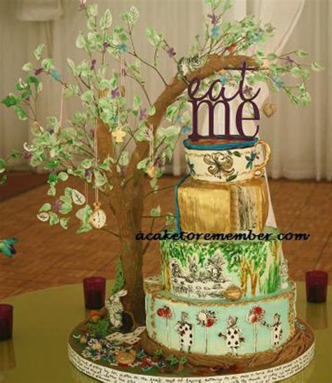 Alice In Wonderland Wedding Cake With Modelling Chocolate Tree And