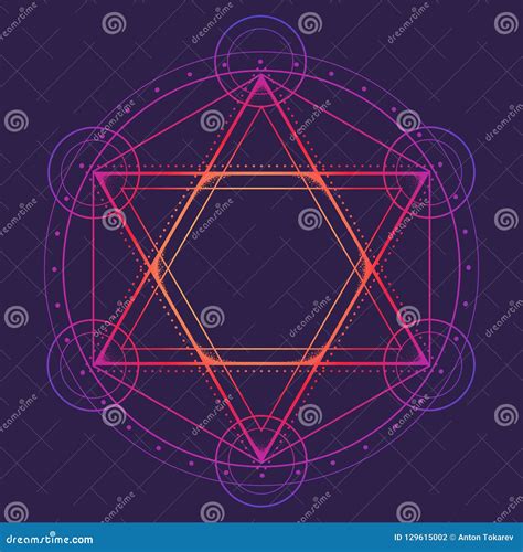 Hexagram Encompassed With A Circle Multicultural Symbol Representing