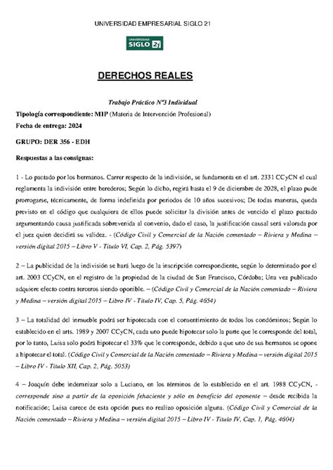 Tp 3 Derechos Reales Ind 2024ok Universidad Empresarial Siglo 21