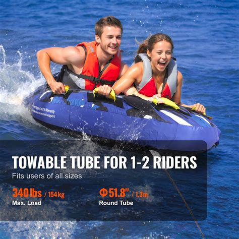 Vevor Towable Tube For Boating 340 Lbs 1 2 Riders Inflatable Boat