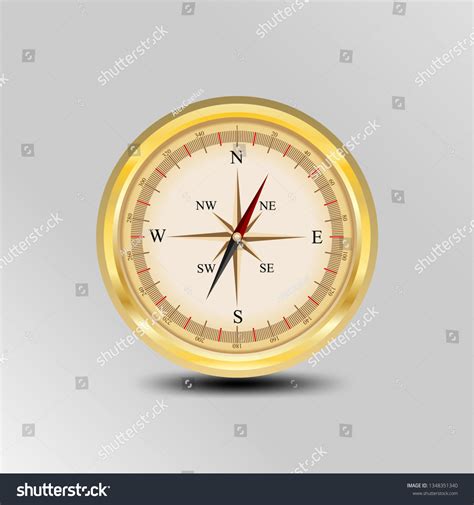 Realistic Compass Design Used Map Direction Stock Vector Royalty Free