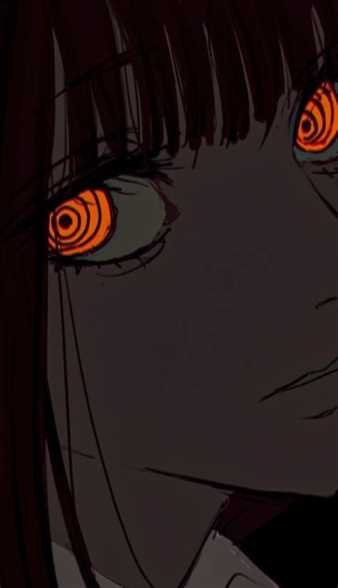 An Anime Character With Orange Eyes Looking At The Camera
