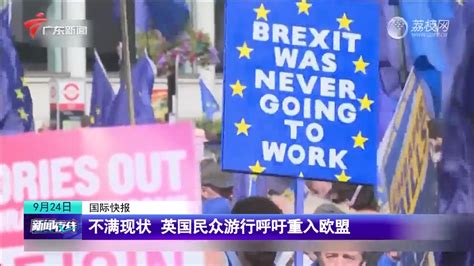 不满现状 英国民众游行呼吁重入欧盟 新闻夜线 荔枝网