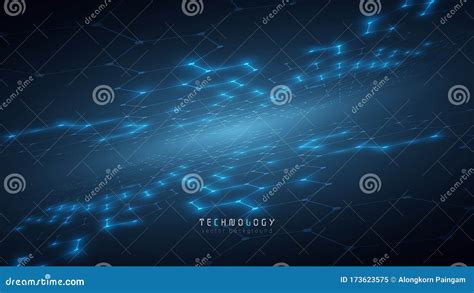 Communication Blue Abstract Hexagon Technology Background Futuristic