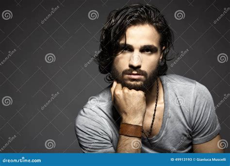 Portrait Of Handsome Young Man Stock Image Image Of Handsome Adults