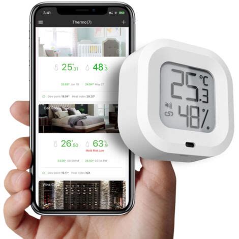 Wireless Bluetooth Hygrometer Thermometer Alarm Notification Accurate Display