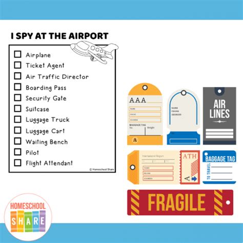 Airport Dramatic Play Free Printables