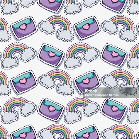 Fashion Cute Patch Background Design Stock Illustration Download