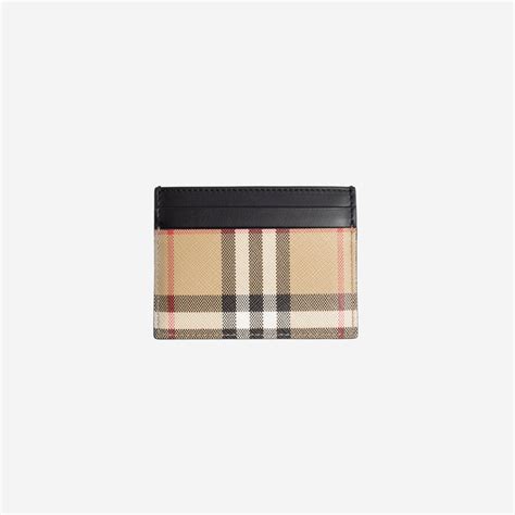 버버리 빈티지 체크 레더 카드 케이스 아카이브 베이지 블랙 Burberry KREAM
