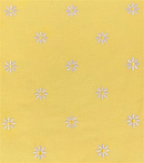 Daisy Embroideries On Yellow Quilt Cotton Fabric By Keepsake Calico Joann