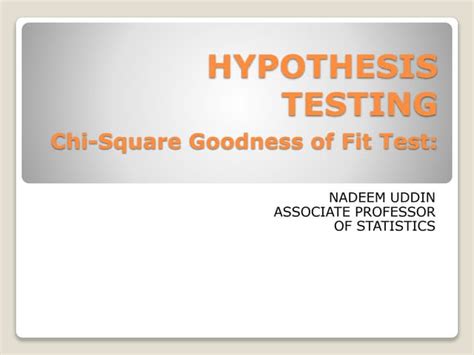 Hypothesis Testing Chi Square Goodness Of Fit Test Ppt