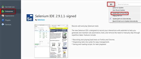 Version Compatibility Of Firefox And The Latest Selenium Ide 2911