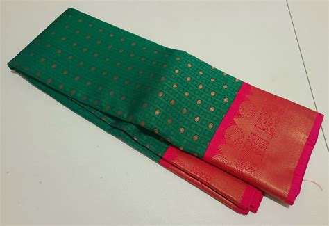 Kss Emerald Greentomato Pink Lakshadeepam Korvai Traditional Silk