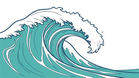 Ocean Wave Illustration Dynamic Sea And Water Art Vector Design Generative Ai Stock Vector