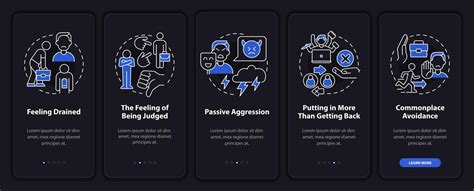 Abusive Working Environment Onboarding Mobile App Page Screen Feeling