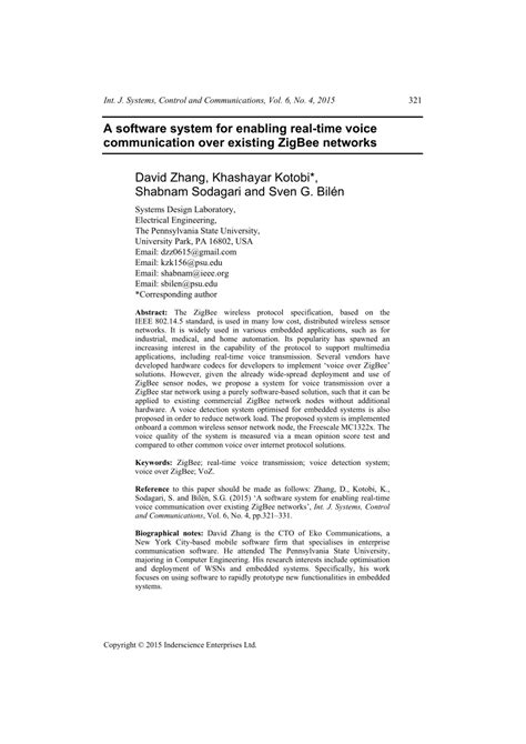 Pdf A Software System For Enabling Real Time Voice Communication Over