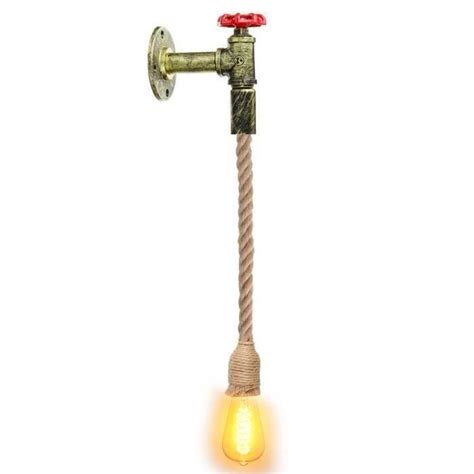Applique Murale Vintage Industrielle Eau Tuyau Chanvre Corde 0 5M