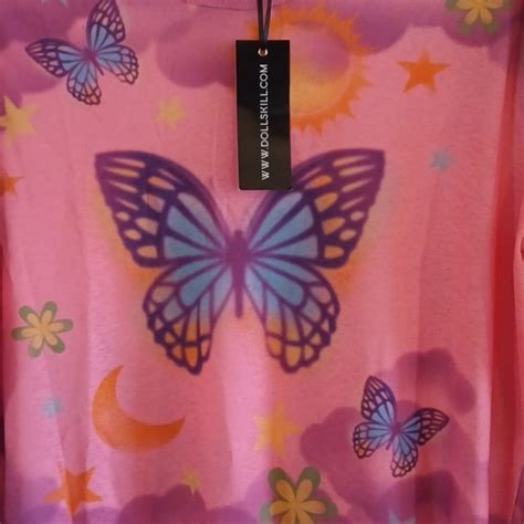 Delias Tops Dollskill 2x Delias Pink Simi Sheer Longsleeved Crop