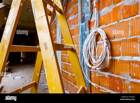 Ladders For Easier Installing Cables Distribution Boxes For