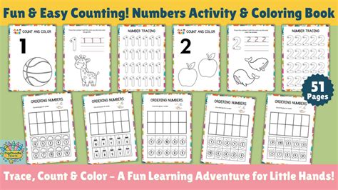 Fun And Easy Counting Numbers Activity And Coloring Book