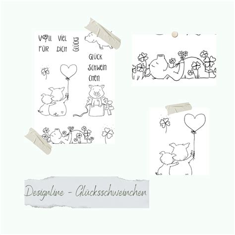 Stamp Set Designline Glücksschweinchen Cd Stt 1149