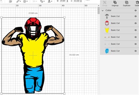 Football Player Svg Football Svg Colored Layers Football Etsy