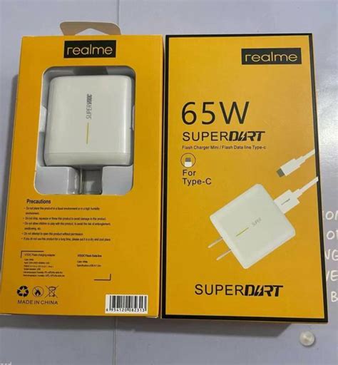 Realme 65W Superdart Flash Charger With Type C Cable Yellow Box Lazada PH