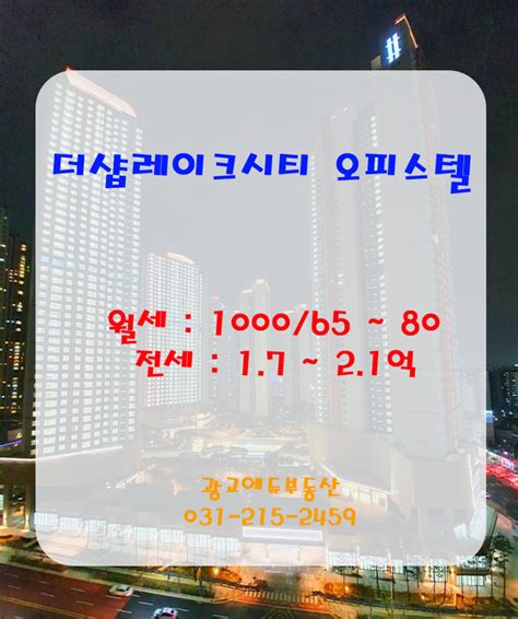 광교 더샵레이크시티 오피스텔 원룸 전세 네이버 블로그