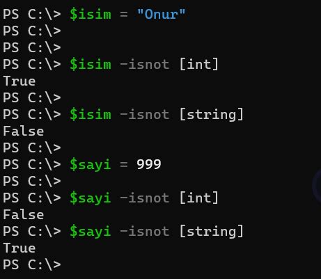 PowerShell Operatorleri Part Veri Tipi Operatorleri TowerShell