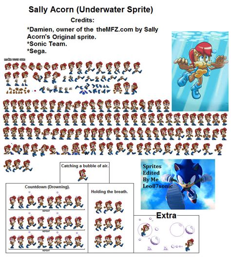 Sally Acorn Sprite Underwater By Leo87sonic On Deviantart