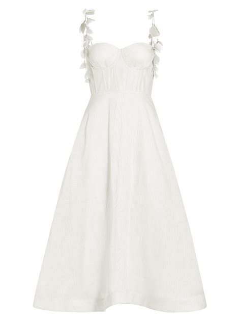 Zimmermann Wonderland Corset Midi Dress In White Lyst