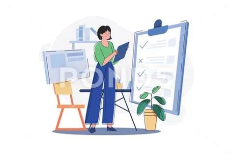 Female Employee Working On The Tasklist Royalty Free 247498278