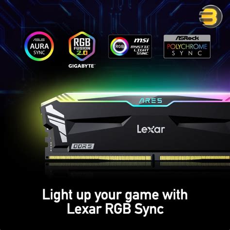 Lexar 32gb 2x16gb Ares Rgb Ddr5 Ram 6400mt S Cl32 Desktop Memory Amd Expo And Intel Xmp 3 0