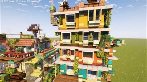Solarpunk Apartments Timelapse Minecraft Youtube