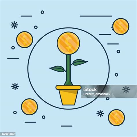 동전 돈 달러와 식물 경제에 대한 스톡 벡터 아트 및 기타 이미지 경제 교환 금융 Istock