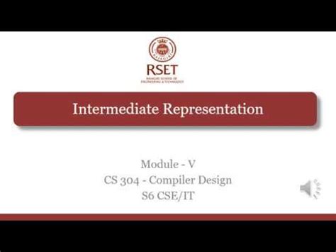 CS Compiler Design Intermediate Representation YouTube