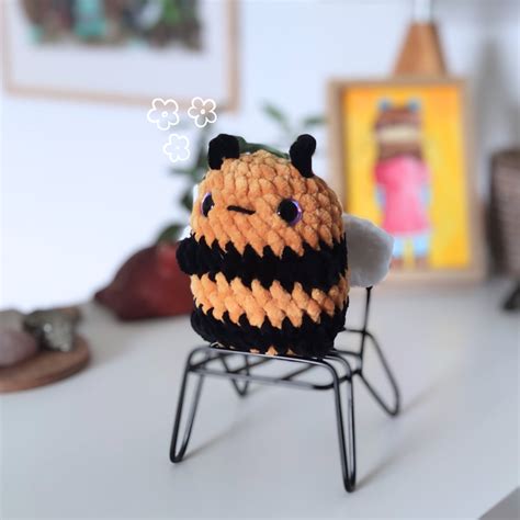Buzzie The Bee Handcrafted Crochet Plushie Happy Bee Physical Item