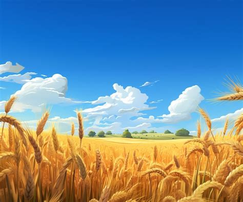 Grain Foods Fields 3d Background Premium Ai Generated Psd
