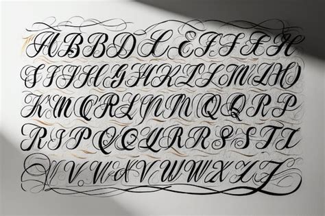 Elegant Calligraphy Alphabet Set Premium Ai Generated Image