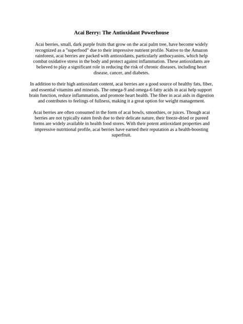 Acai Berry Pdf