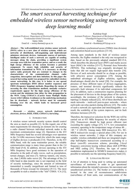 (PDF) The smart secured harvesting technique for embedded wireless sensor networking using ...