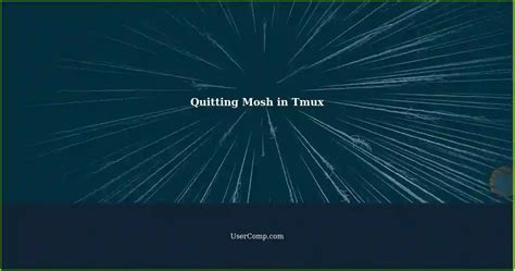 Quitting Mosh Inside Tmux A Tech Support Solution