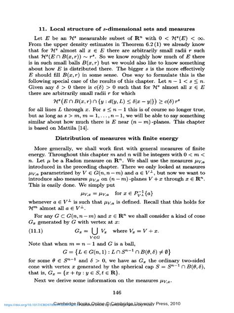 Geometry Of Sets And Measures In Euclidean Spaces Local Structure