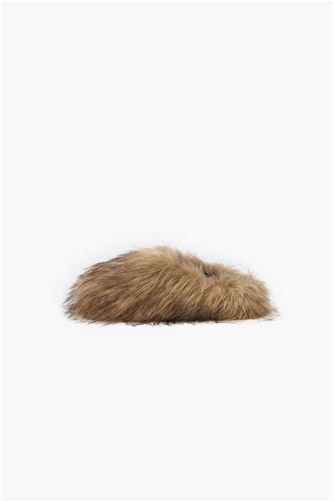 Faux Fur Clog Brown Luxury Womenswear A W A K E Mode