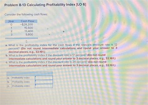 solved problem 8 13 calculating profitability index [lo 6]
