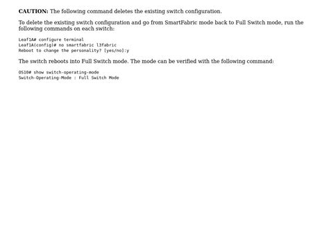 Return To Full Switch Mode Dell Networking Smartfabric Services Deployment With Vxrail 7 0 400