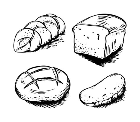 Conjunto De Pan Dibujado A Mano Elemento De Panadería Vector Dibujo