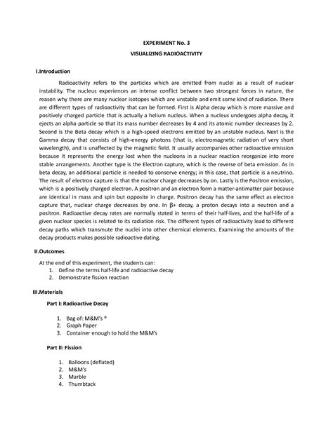 SOLUTION Visualizing Radioactivity Laboratory Report Studypool