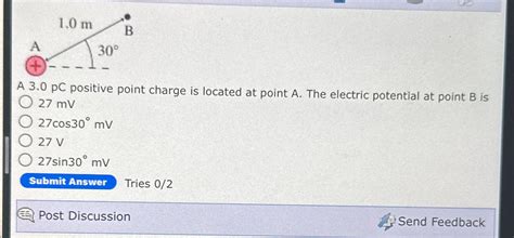 Solved A 30pc Positive Point Charge Is Located At Point A