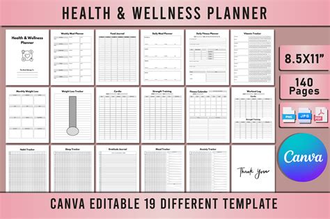 Health And Wellness Planner For Canva Graphic By Shumaya · Creative Fabrica